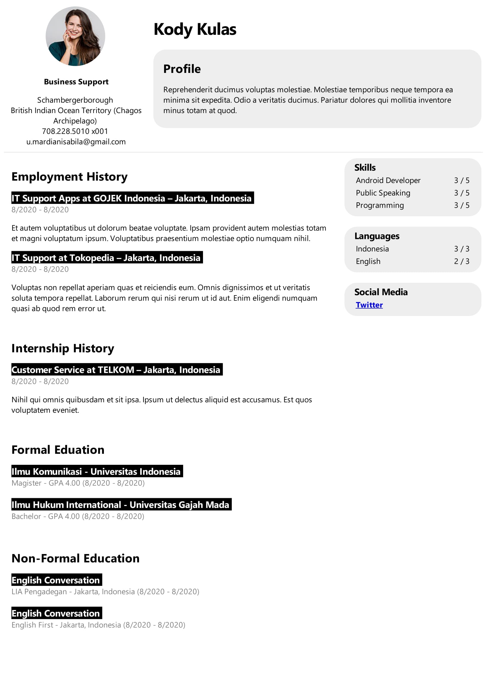 CV Resume Template
